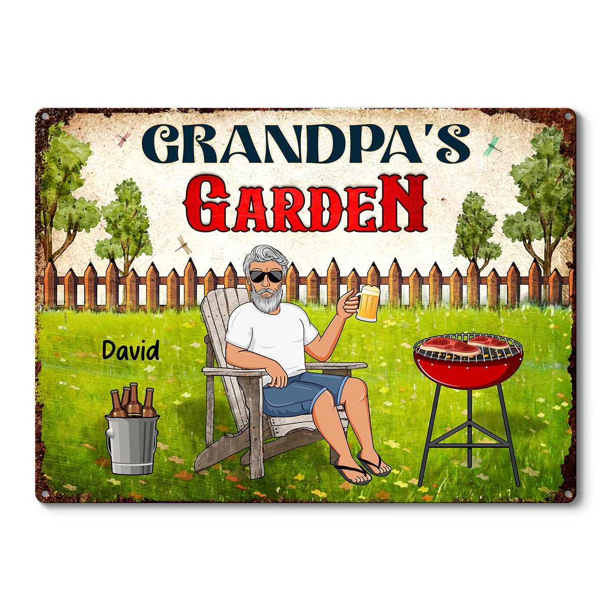 Grandpa's Garden - Personalized Metal Sign For Backyard, Garden - Gift – Thesunnyzone