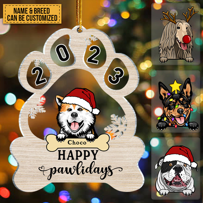 Happy Pawlidays Dog Cat Pet Ornament - Gift For Pet Dog Cat Lover - Pe ...