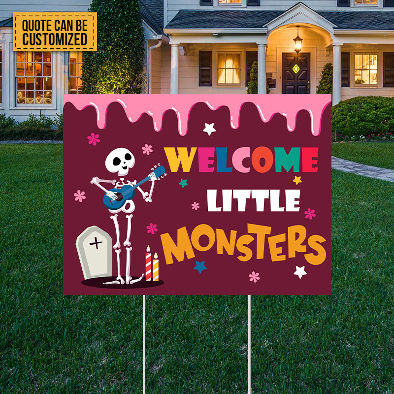 Welcome Little Monsters For Halloween Decorations For Lawn Outdoor Dec ...
