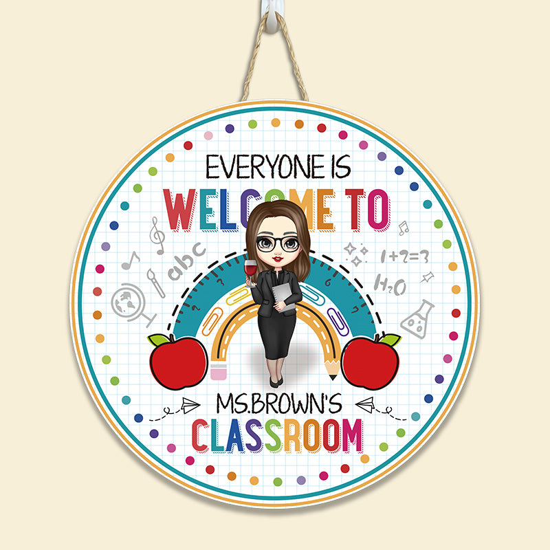 Welcome To My Classroom - Personalized Round Wood Sign - Back To Schoo ...