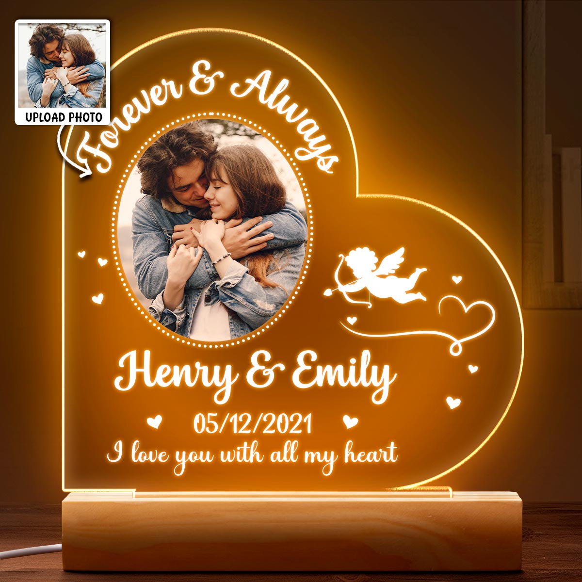 Custom Photo I Love You With All My Heart - Customized Personalized 3D ...