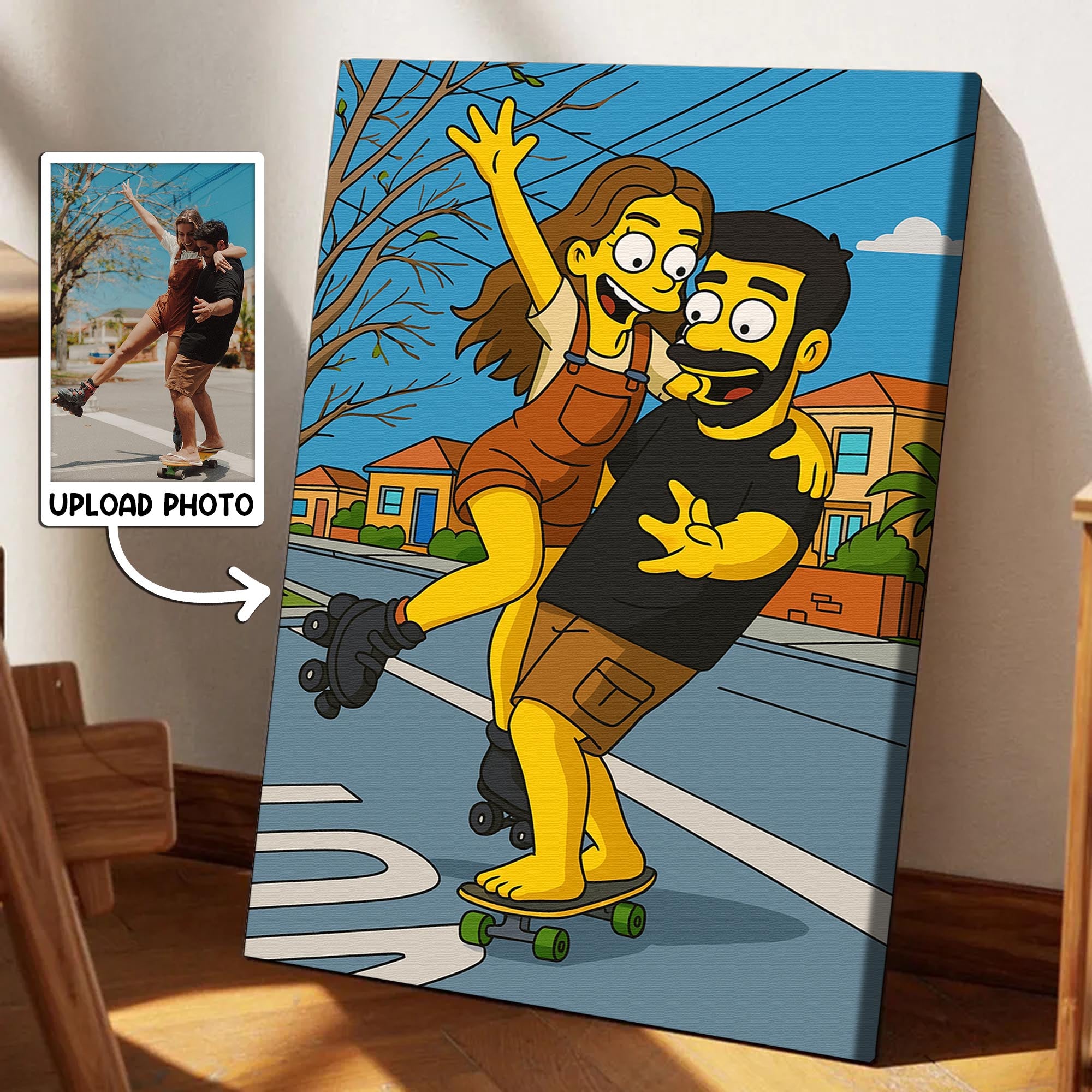 Simpsonize Couple Photo - Turn Your Photo to Simpsons Canvas - Gift Fo ...