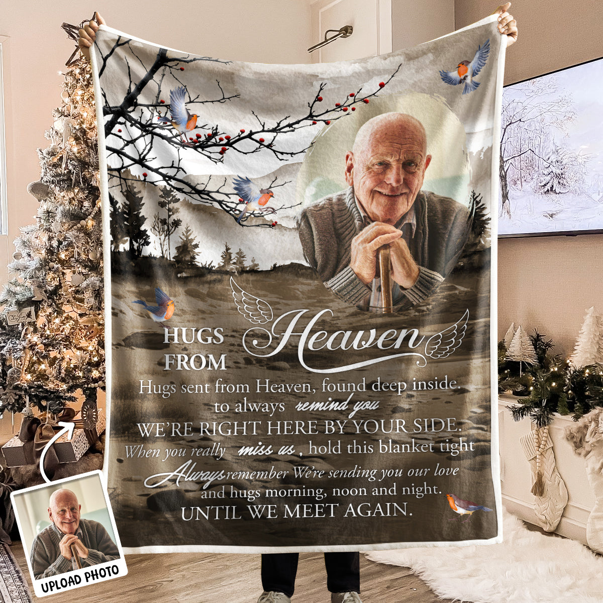 Custom Photo Hugs From Heaven - Personalized Customized Blanket ...