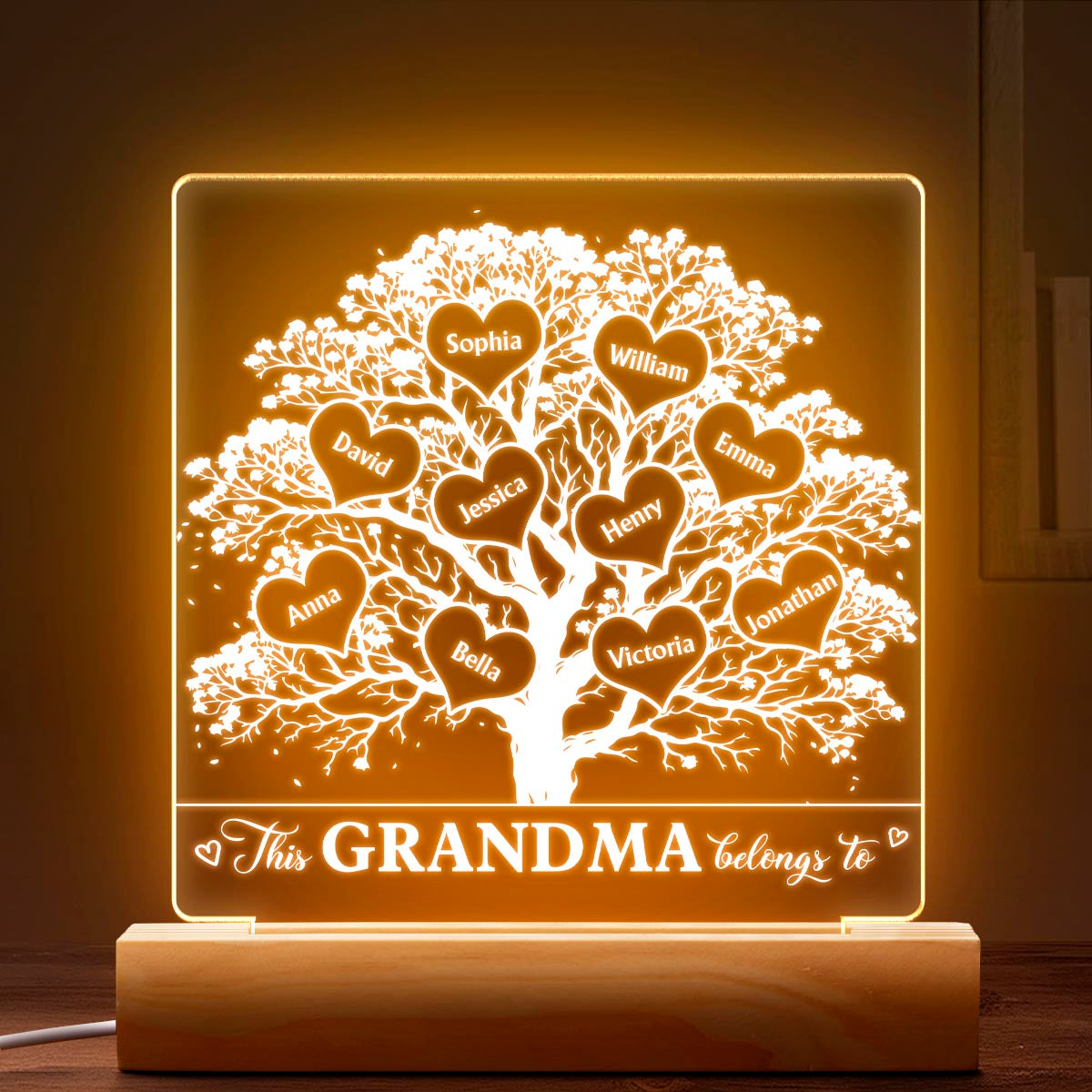 Family Tree This Grandma Belongs To - Personalized Customized 3D LED L ...