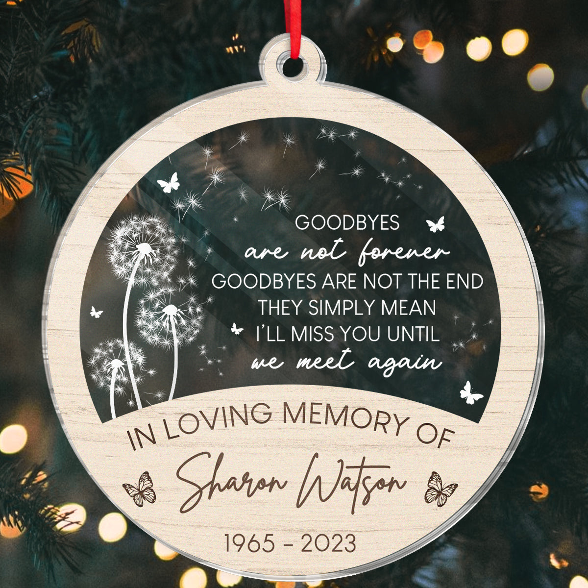 In Loving Memory Of - Customized Personalized Acrylic Wooden Ornament ...