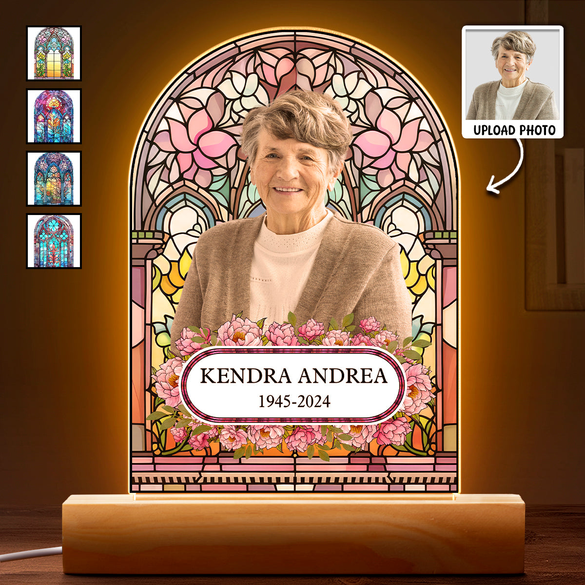 Custom Face Stained Glass - Customized Personalized 3D LED Light - Gif ...