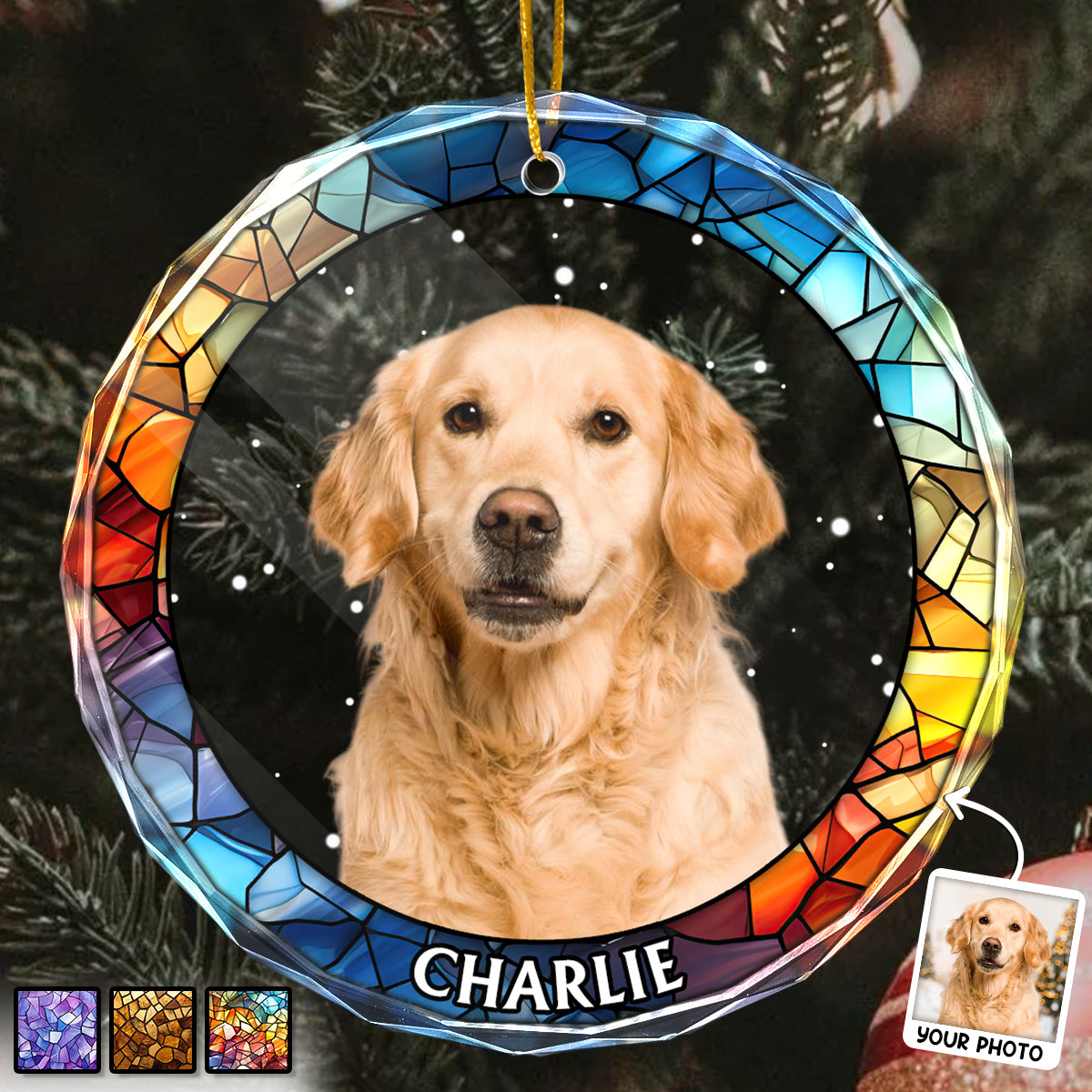 Hologram Custom Photo Ornament - Customized Personalized Glass Ornamen ...