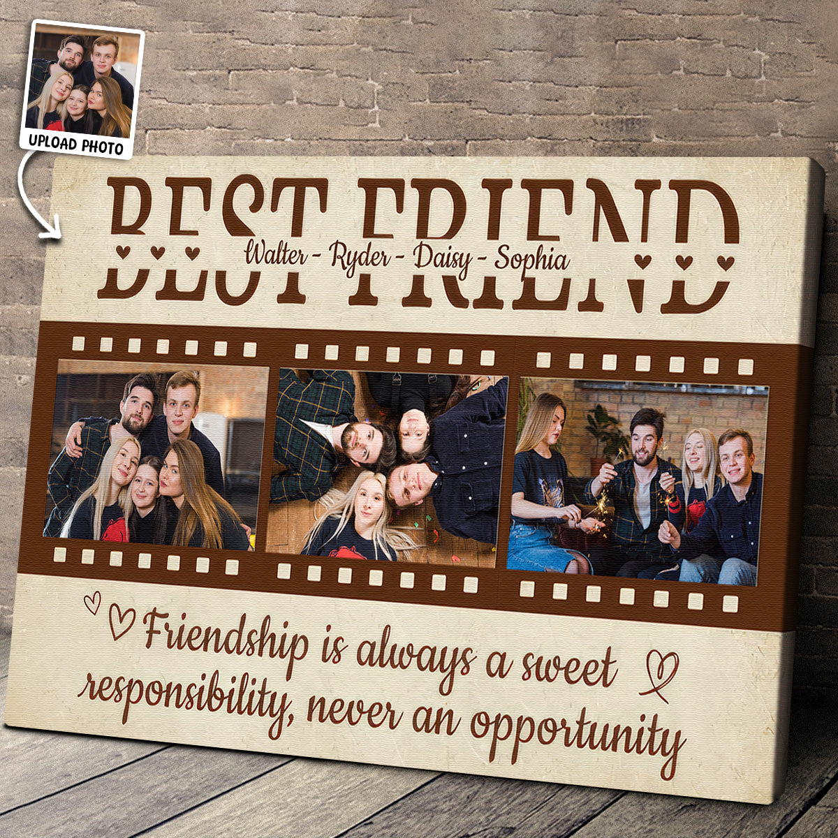 Custom Photo Best Friend - Customized Personalized Canvas - Perfect Gi ...