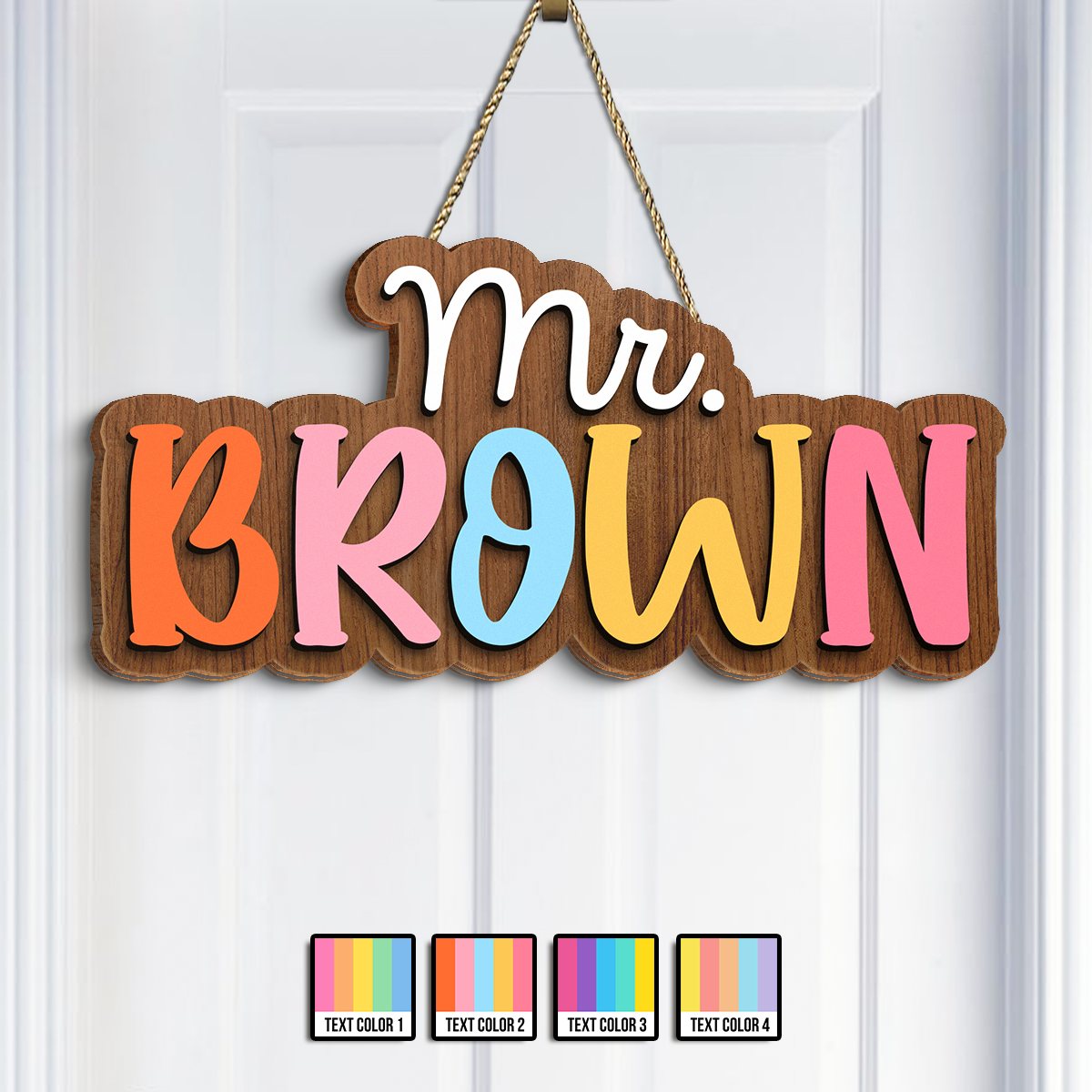 3D Colorful Name Door Hanger - Personalized Door Signs - Gift For Fami ...