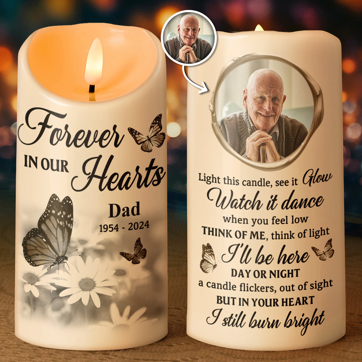 Forever In Our Hearts Candle LED - Personalized Candle LED Light - Sym ...