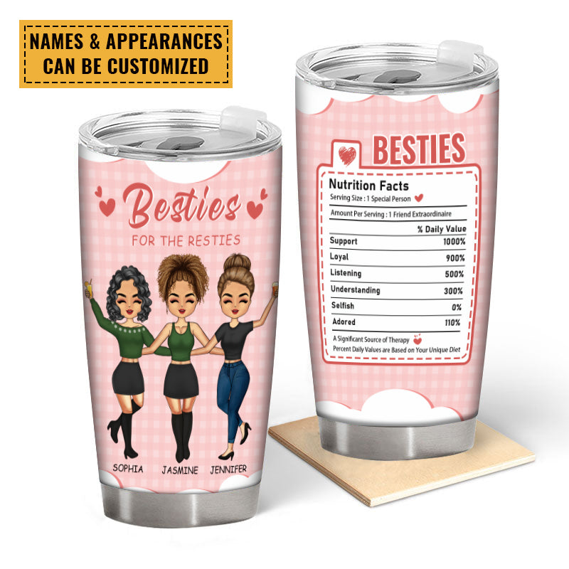 Besties Nutrition Facts - BFF Bestie Gift - Personalized Custom Tumble ...
