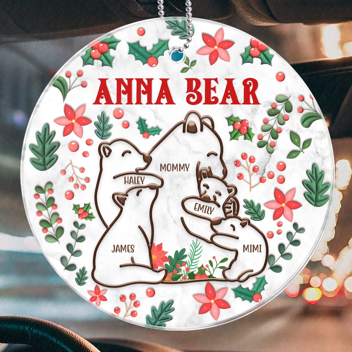 Mama Bear - Customized Personalized Car Ornament - Gift For Pet Mom ...