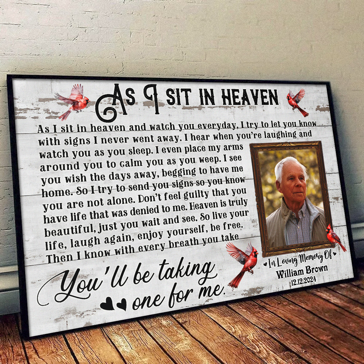 Custom Photo As I Sit In Heaven - Personalized Customized Canvas ...