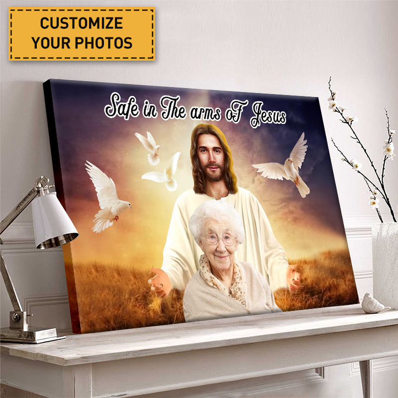 Custom Photo - God Bless You Safe In The Arms Of Jesus - Personalized ...
