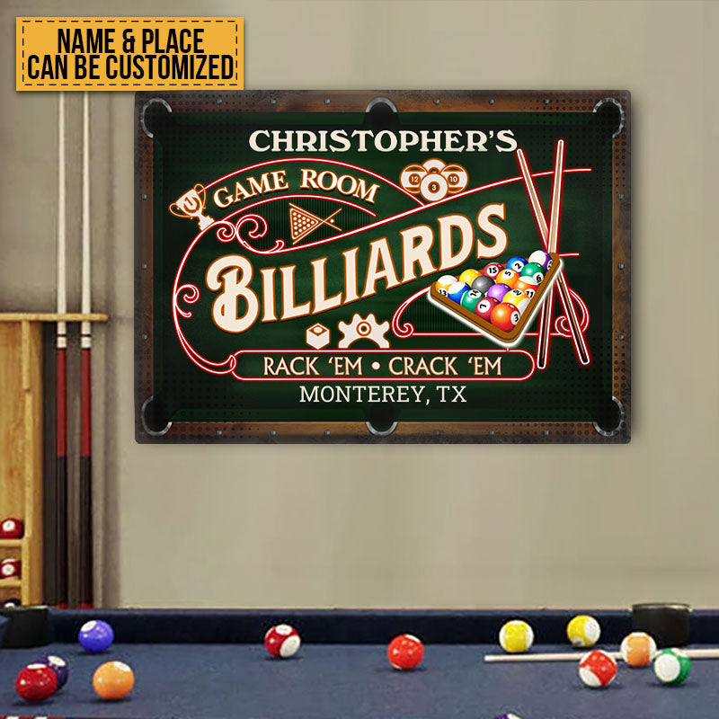 Personalized Billiards Game Room Neon Custom Classic Metal Signs ...