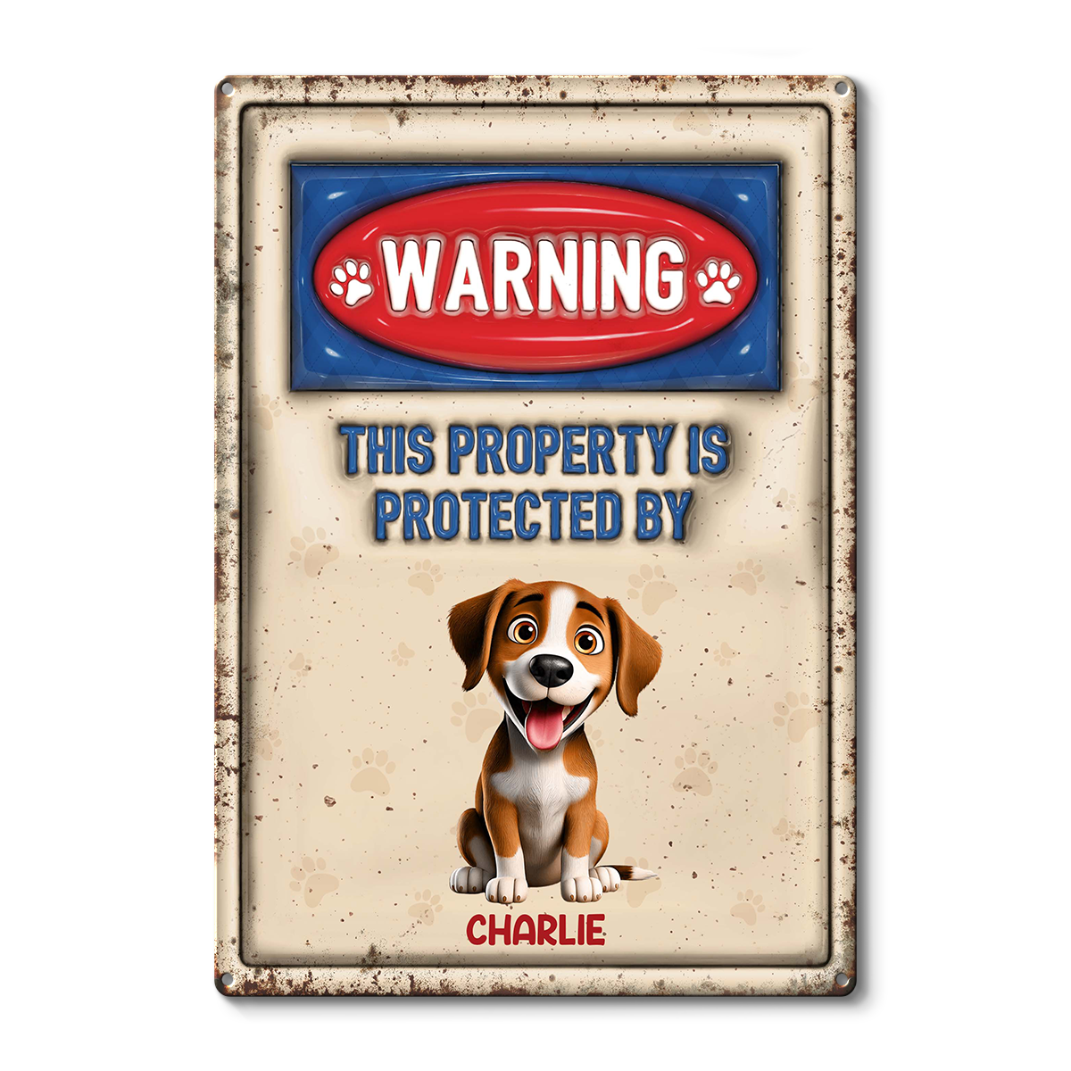 Warning This Property Is Protected By - Personalized Customized Metal ...