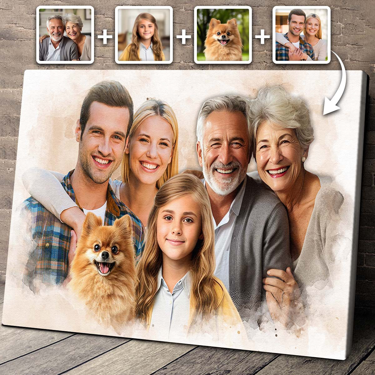 Custom Combine Loved One Photos, Family Portrait From Different Photos ...