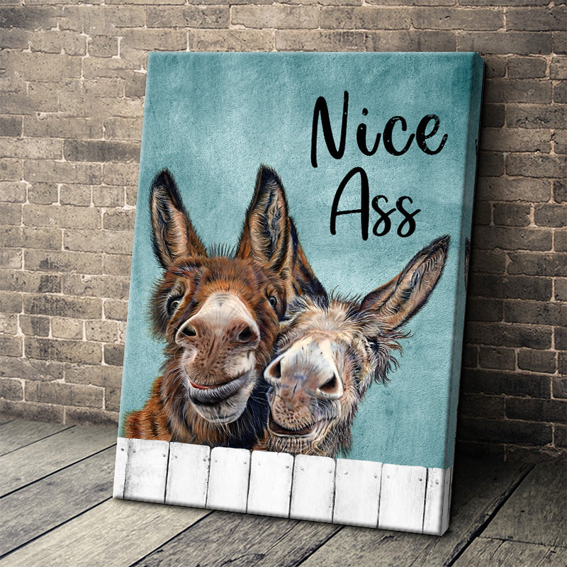 Vintage Funny Donkey Canvas Indoor And Outdoor Decoration Nice Decorat ...
