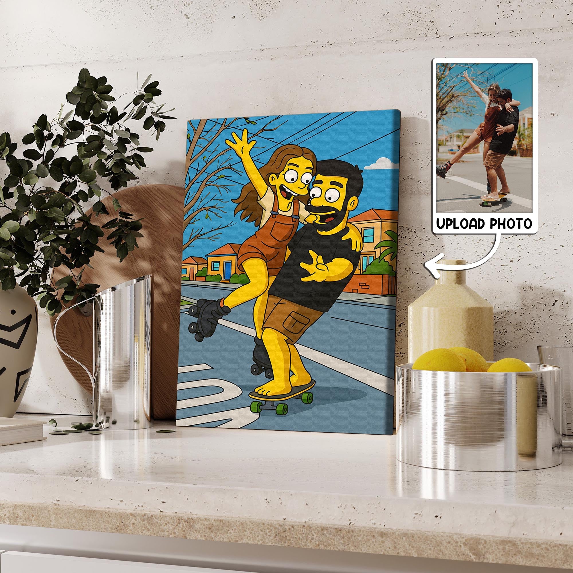 Simpsonize Your Photo - Turn Your Photo to Simpsons Canvas - Gift For ...