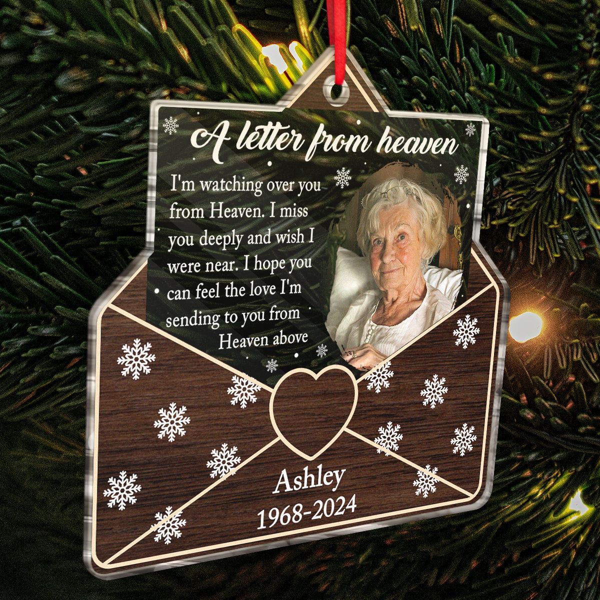 A Letter From Heaven - Personalized Custom Acrylic Ornament - Memorial ...