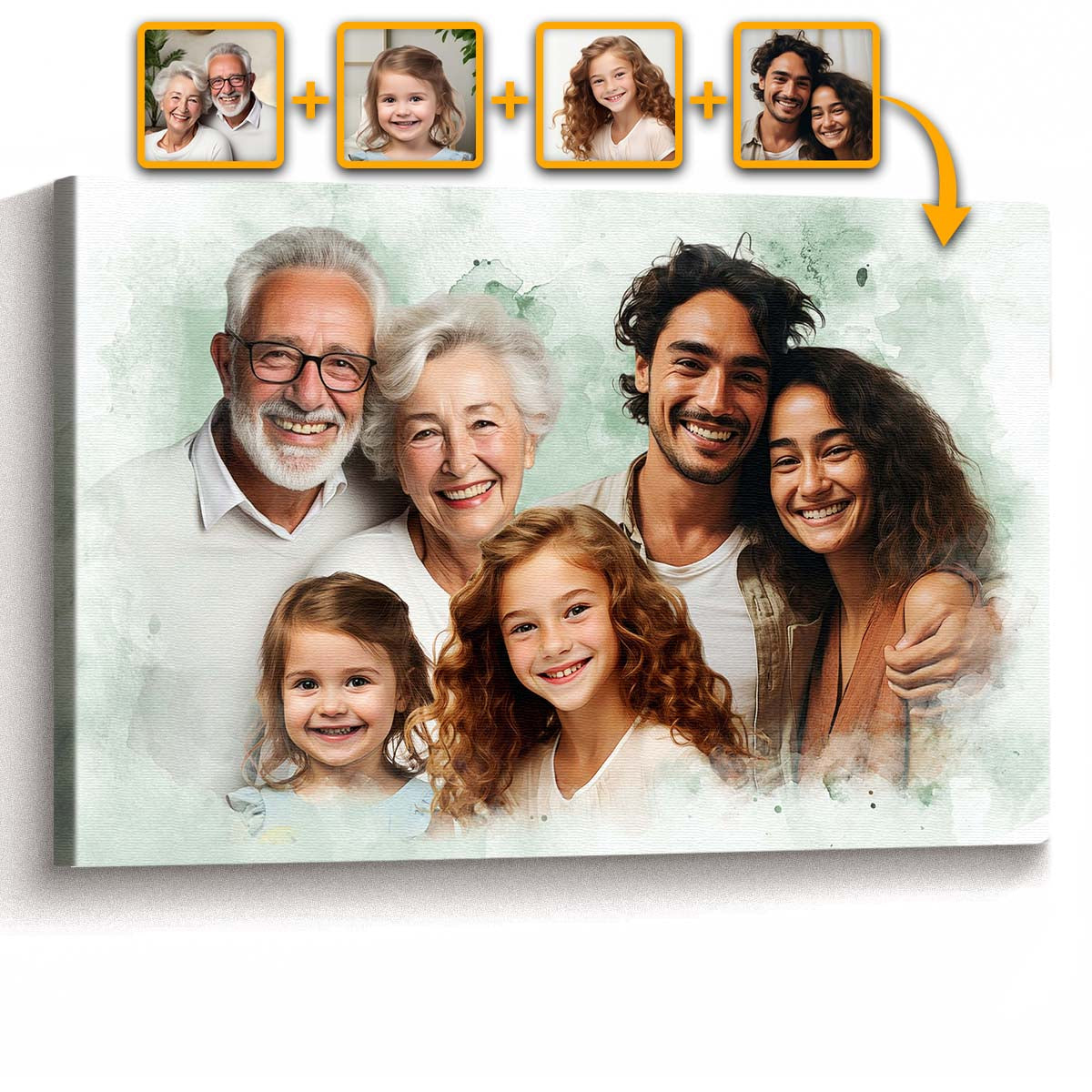 Custom Combine Loved One Photos, Family Portrait From Different Photos ...