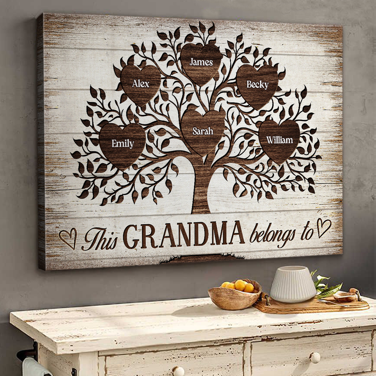 Belongs To Family - Customized Personalized Canvas - Gift For Family ...