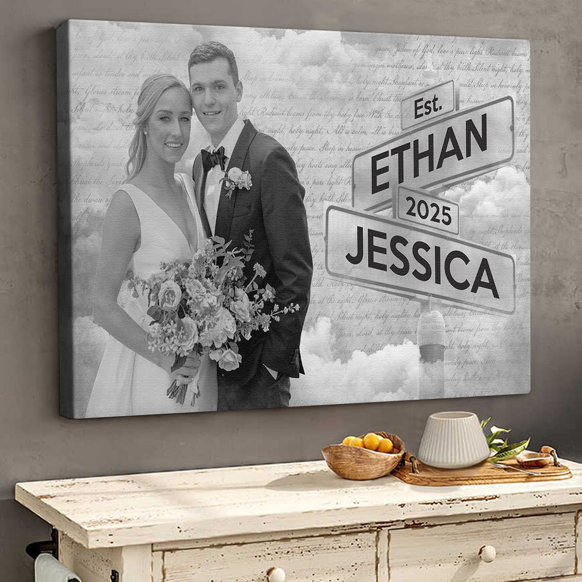 Custom Couple Photo Letter Theme - Personalized Customized Canvas ...
