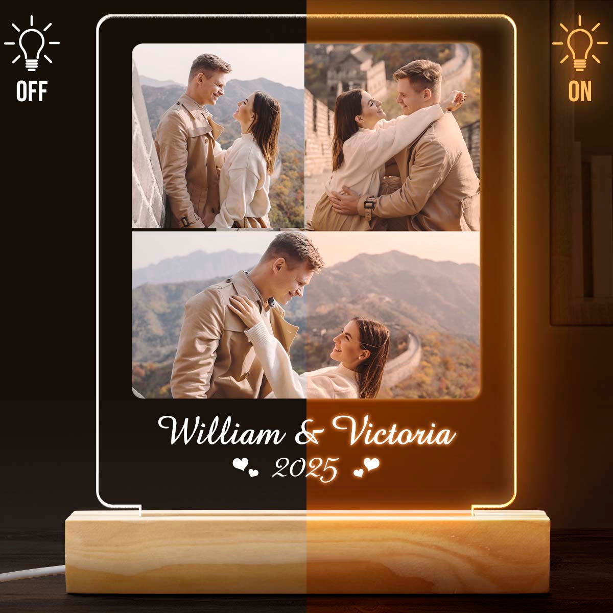 Custom Photo With Loved Ones - Personalized Customized 3D LED Light ...