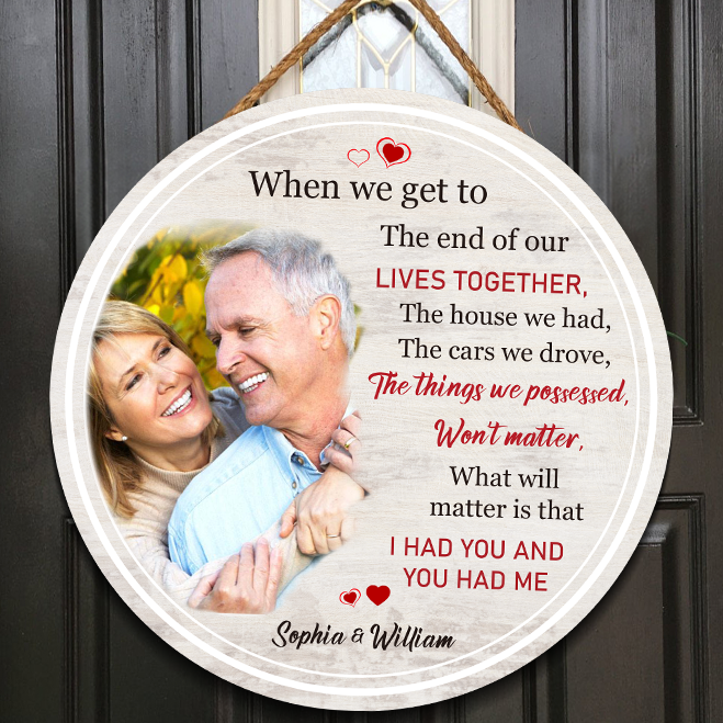 Custom Photo Couple Husband Wife - Custom Door Sign Gift For Couple ...