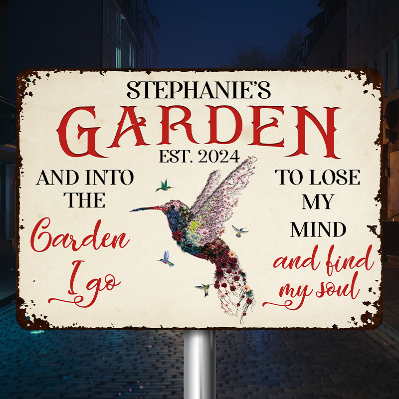And Find My Soul Garden Floral Art - Personalized Metal Signs For Her ...