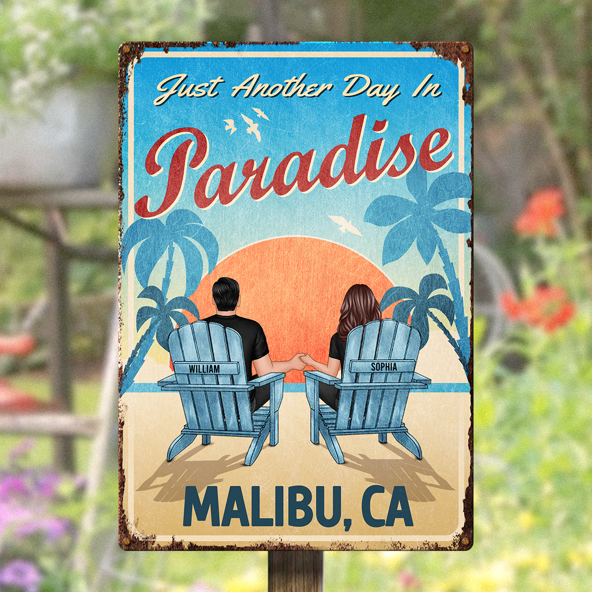 Another Day In Paradise - Personalized Classic Metal Signs designed by ...