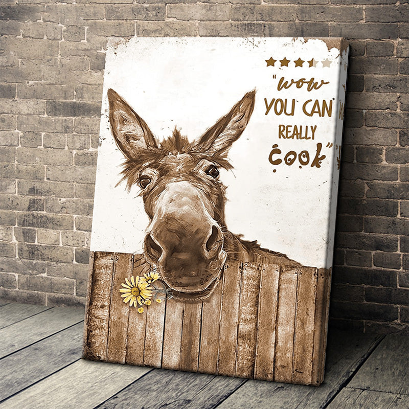 Funny Donkey Canvas Print Art Farmhouse Kitchen Decor Wall Art Funny S ...