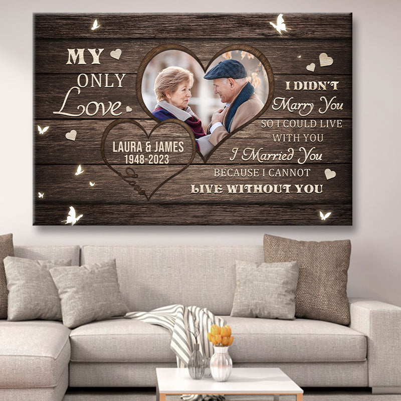 Custom Photo Personalized Canvas Wall - My Only Love - Couple Canvas ...