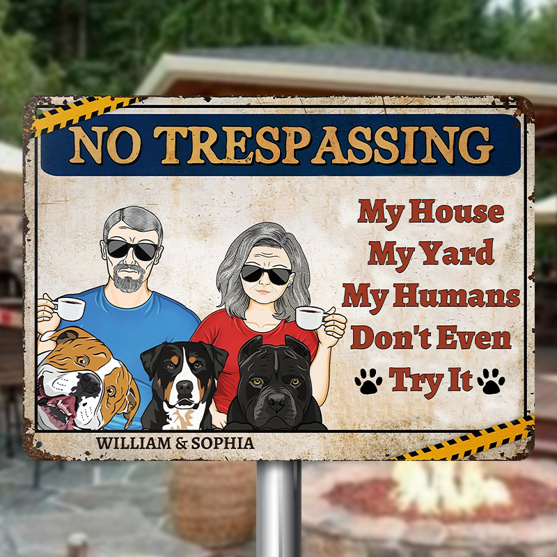 My House My Yard No Trespassing Gift For Couple Personalized Custom Me ...