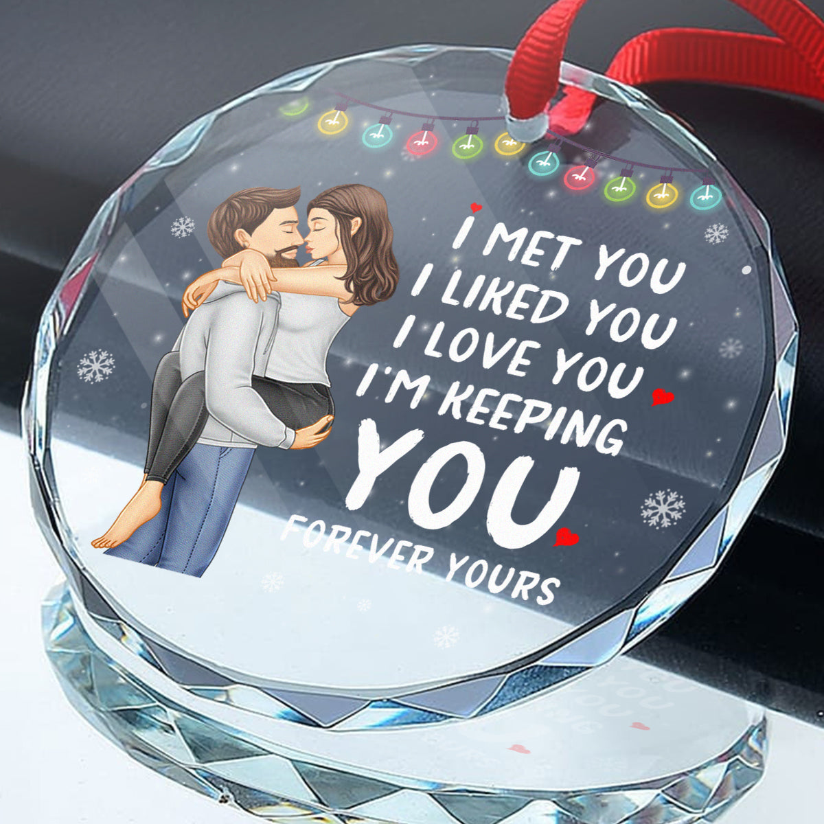 I Meet You - Customized Personalized Glass Ornament - Christmas Gift F ...