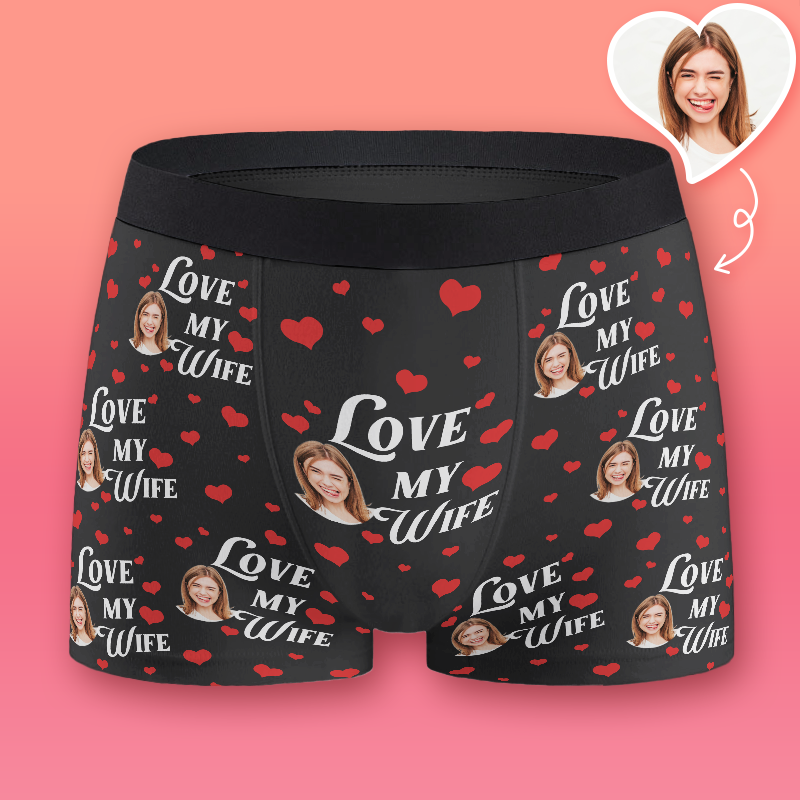 I Love My Wife - Personalized Customized Man's Boxer Briefs - Gift For ...