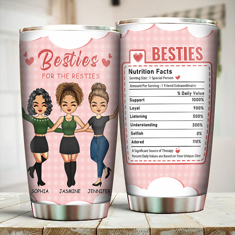 Besties Nutrition Facts - BFF Bestie Gift - Personalized Custom Tumble ...