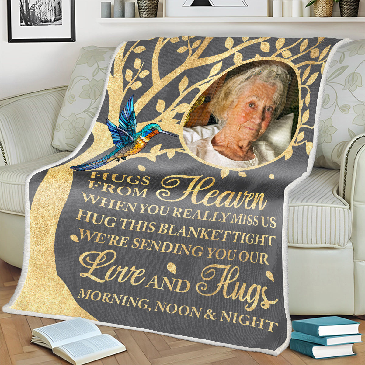 Love And Hugs From Heaven - Customized Personalized Blanket - Sympathy ...