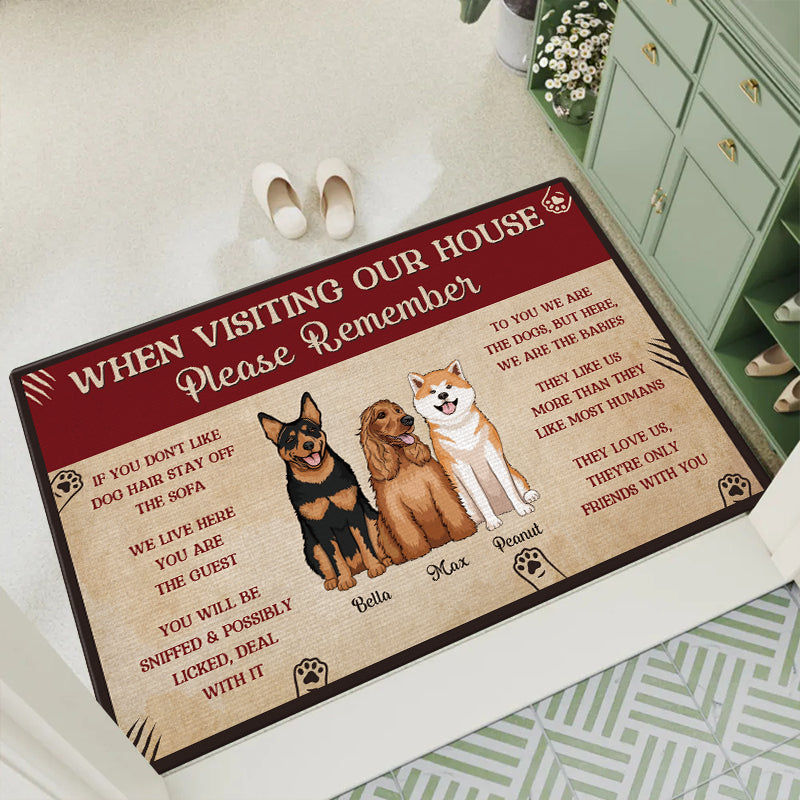 Please Remember When Visiting Dogs House - Pet Doormat - Gift For Dog ...