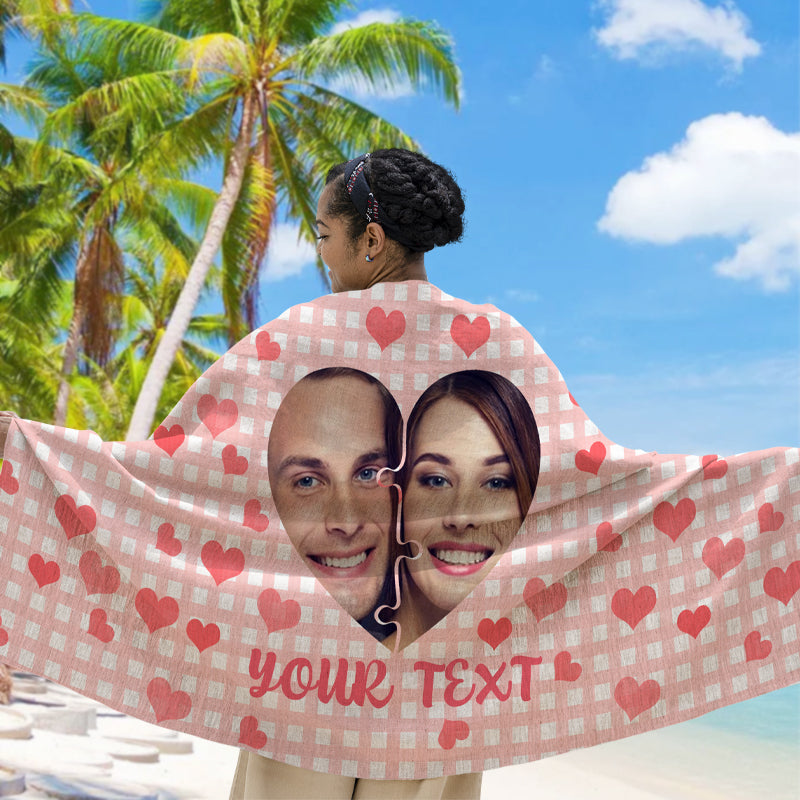 Custom Photo Love Filled Summer - Beach Towel - Couple Gift ...