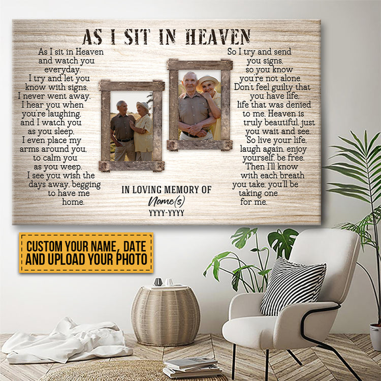 Custom Photo - In Memory Gift For Loss - Personalized Memorial Canvas ...
