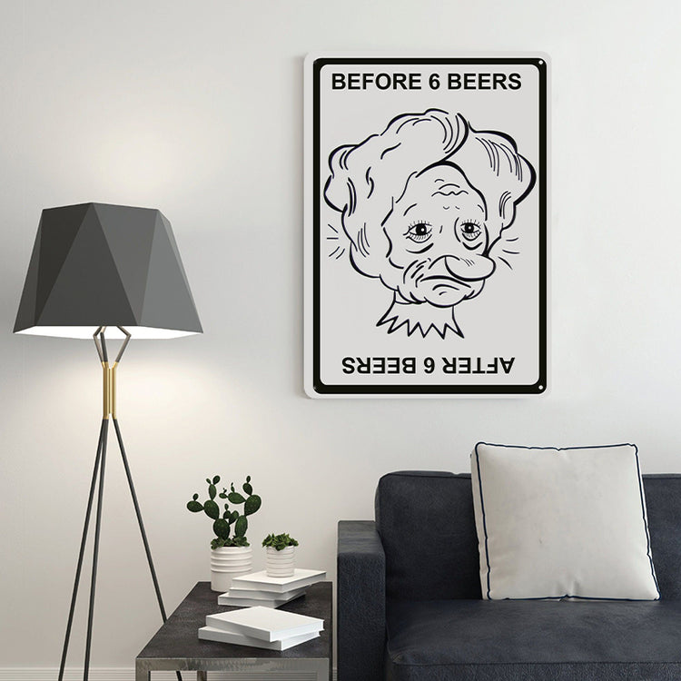 Before After 6 Beers Funny Gift For Him, Her Home Decor Vintage Metal ...