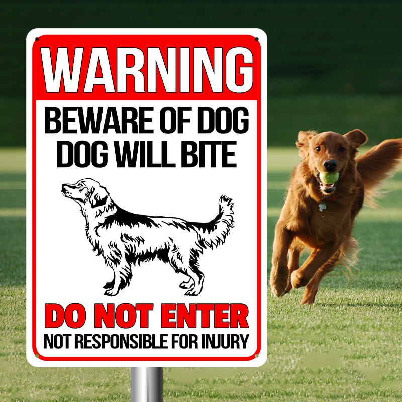 Warning Beware of Dog Will Bite Vintage Sign Personalized Custom Metal ...