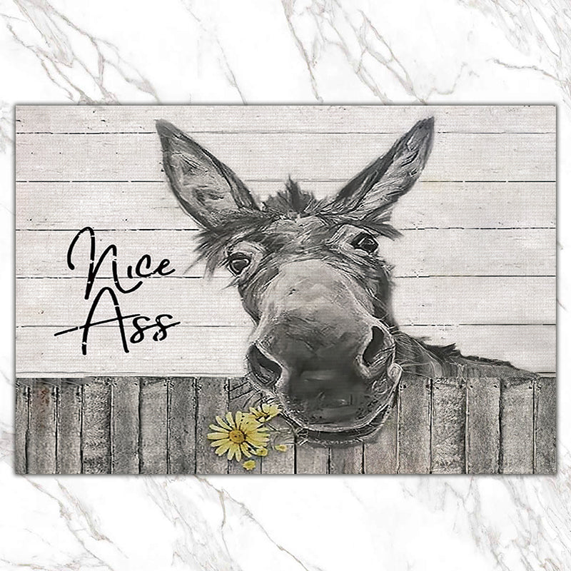 Doormat Funny Donkey Sunflower Bathroom Farmhouse Bathroom Doormat For ...