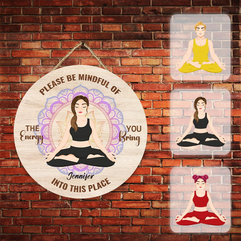 Please Be Mindful - Door Sign - Home Decor Gifts For Yoga Lovers, Sport ...