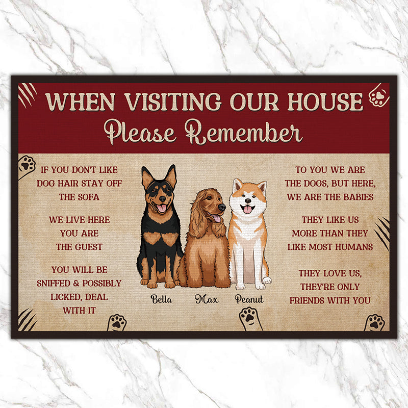 Please Remember When Visiting Dogs House - Pet Doormat - Gift For Dog ...