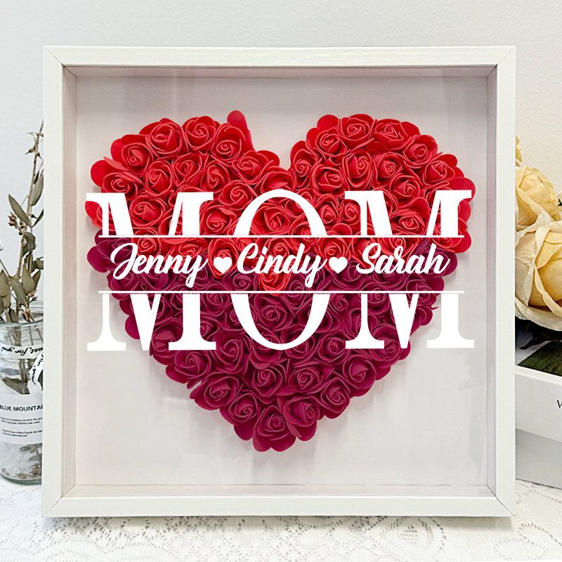 Gift For Mom - Personalized Customized Flower Shadow Box - Gift For Mo ...