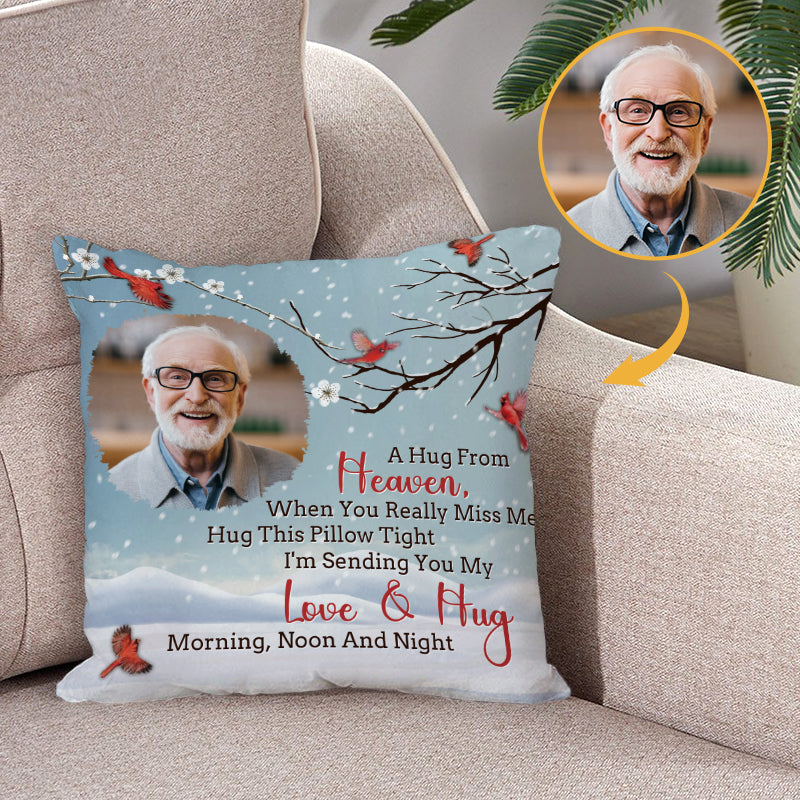 Custom Photo A Hug From Heaven - Memorial Pillow - Memorial Gift For ...