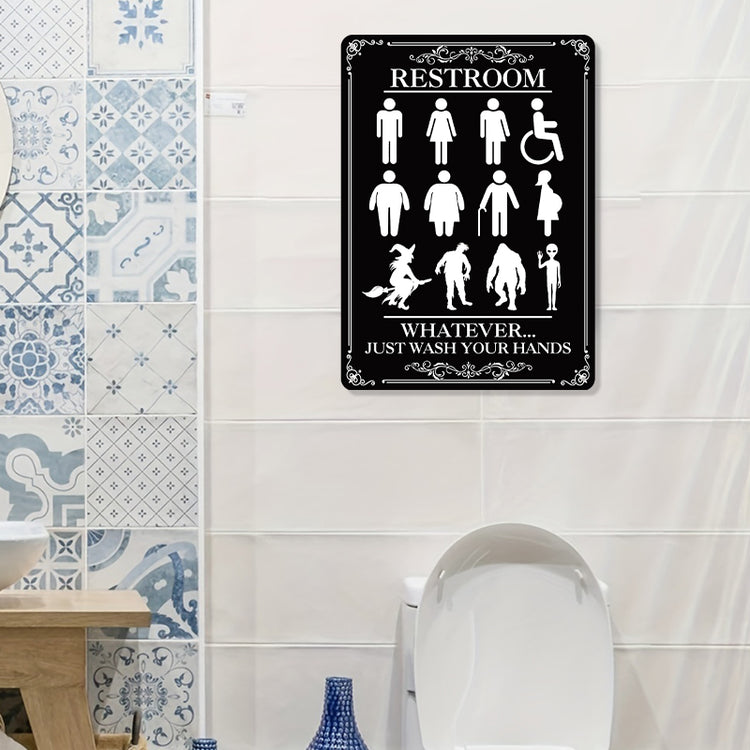 Whatever Just Wash Your Hands - Restroom Metal Sign - Home Decoration ...