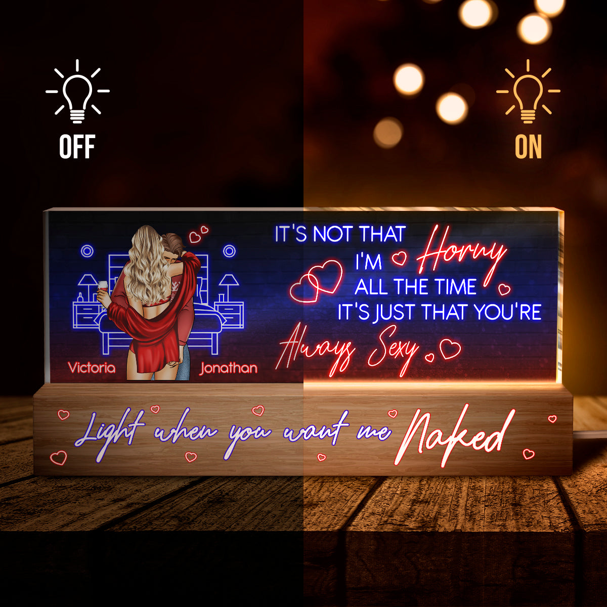 Perfect Couple LED Night Light - Customized Personalized Acrylic LED N ...